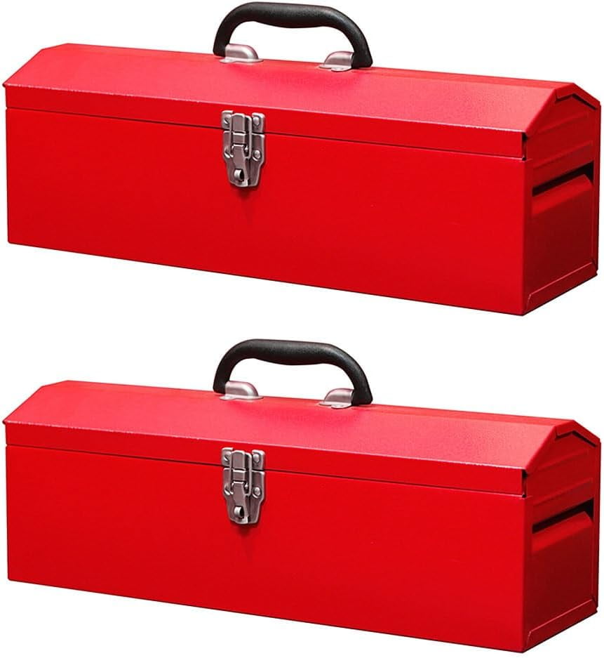 HPDMC Metal Tool Box Set of 2 - 19" Heavy Duty Steel Toolbox with Metal ...