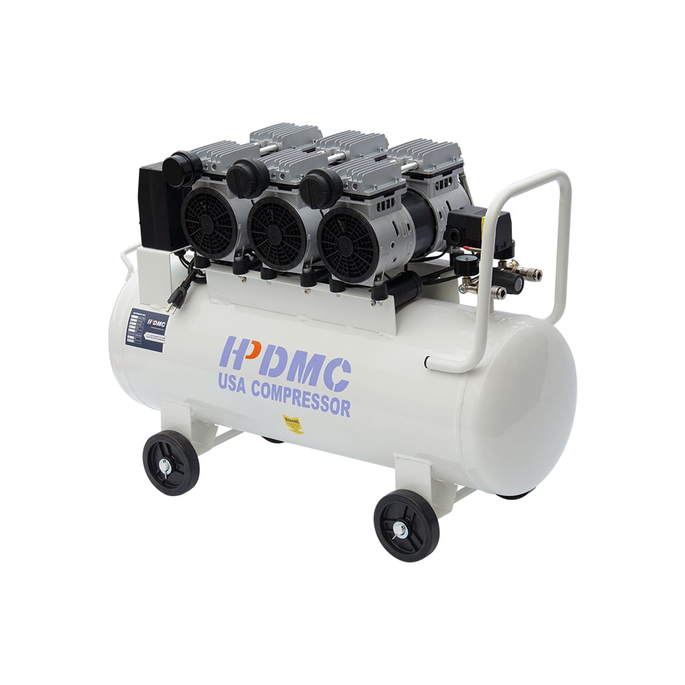 HPDMC Ultra Quiet Air Compressor, 3 HP Oil Free Peak 115 PSI Pressure ...