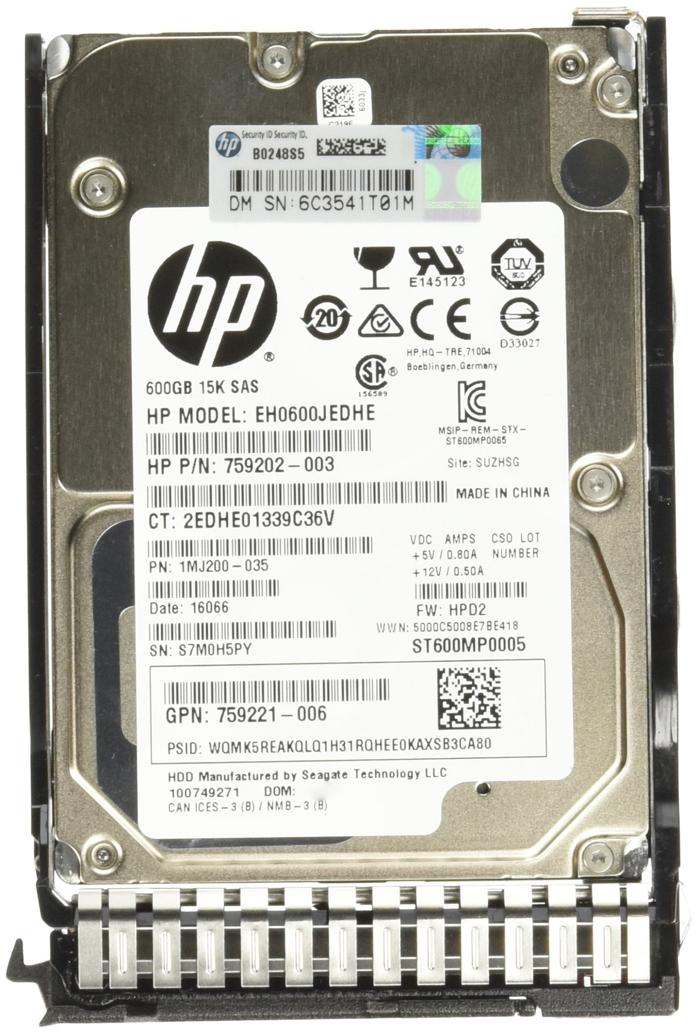HPE 600 GB Hard Drive, 2.5" Internal, SAS (12Gb/s SAS) - Walmart.com