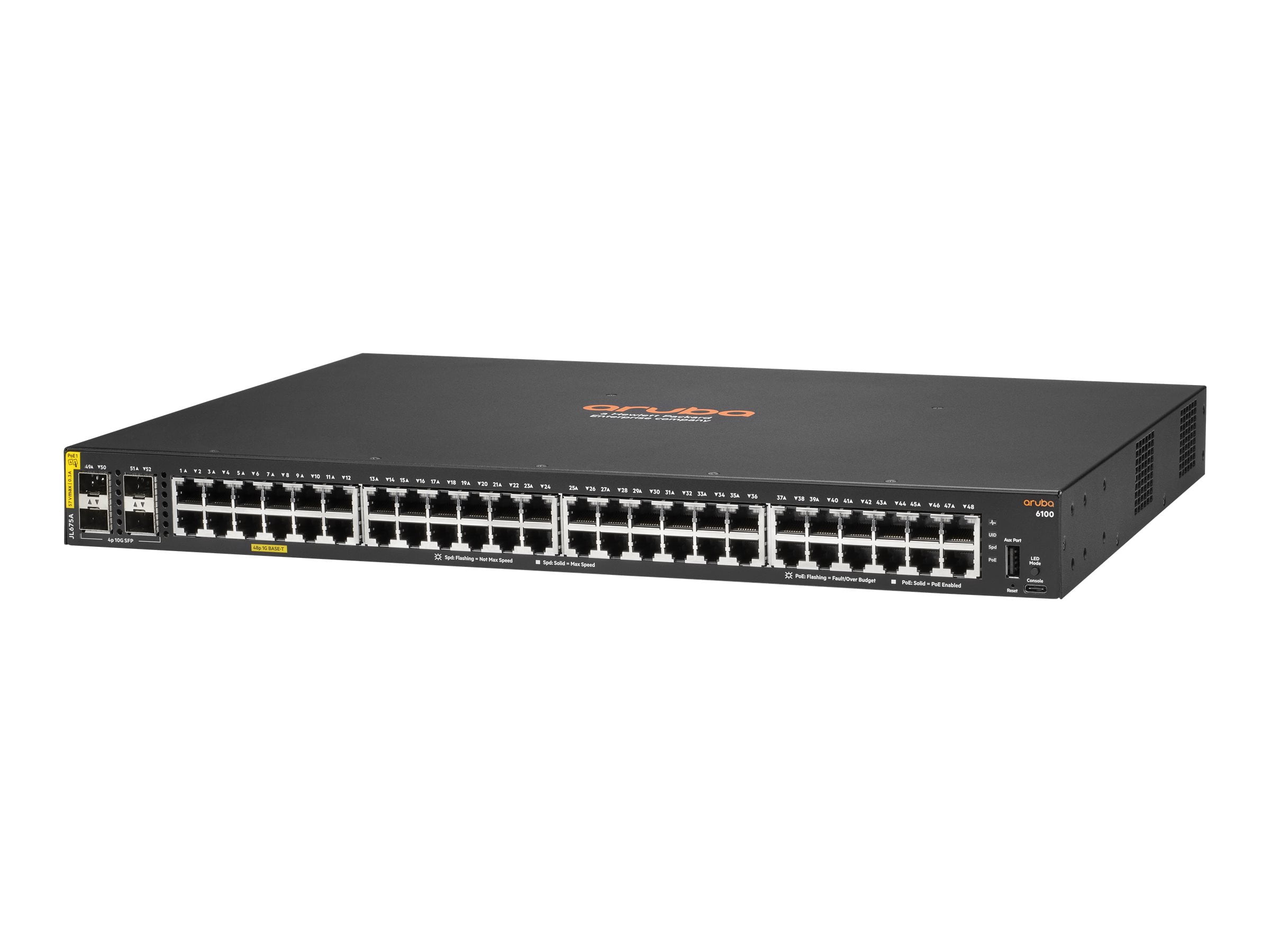 HPE 6100 48G Class4 PoE 4SFP+ 370W Switch - Walmart.com
