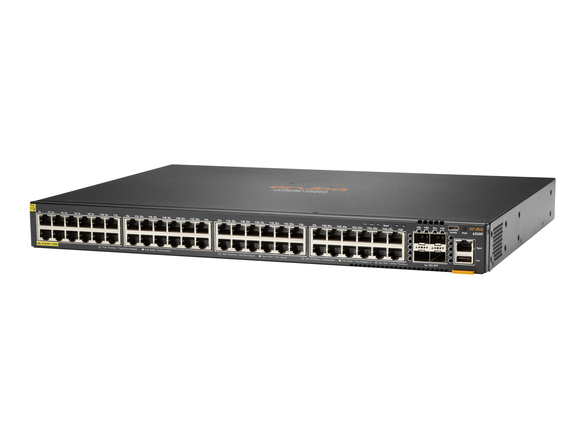 HPE Aruba 6200F 48G Class4 PoE 4SFP+ 370W Switch - Switch - L3 ...