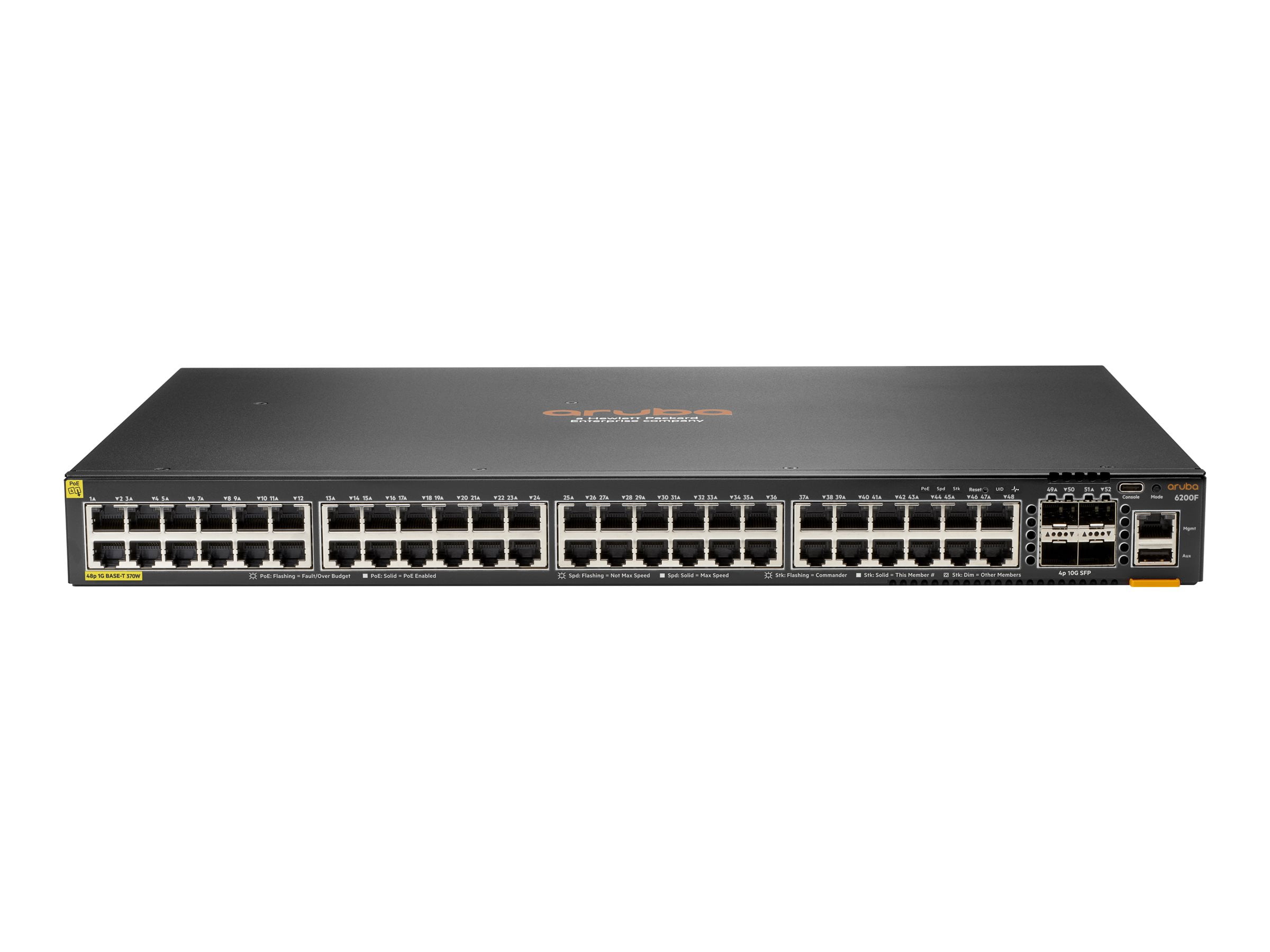 HPE Aruba Networking CX 6200F 48G Class 4 PoE 4SFP+ 370W TAA Switch ...