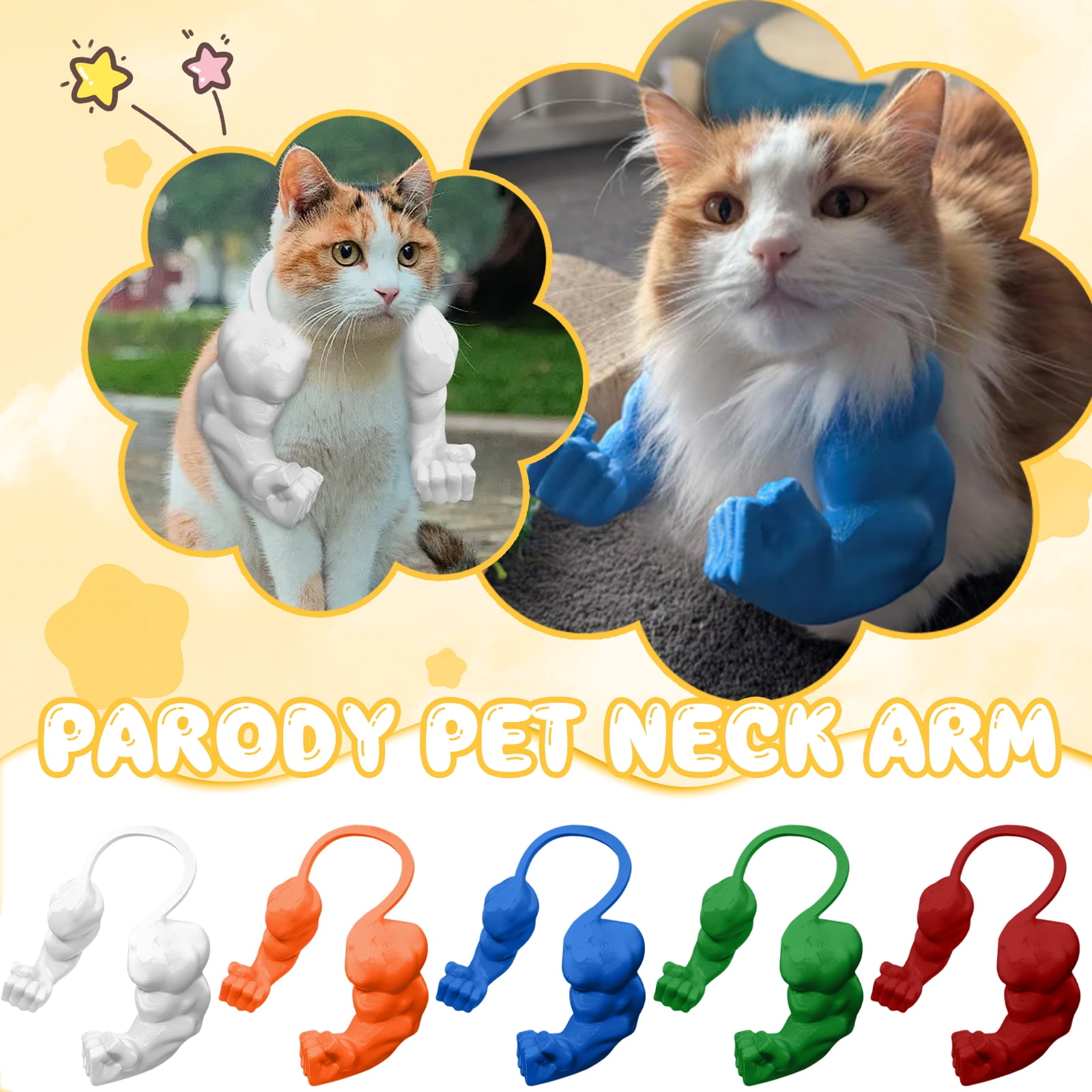 HPHM Muscle Cat Hulks Arms, 3D Printed Cat's Neck Arms with Muscle ...