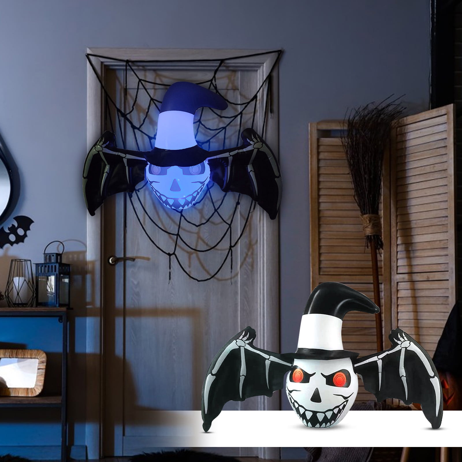 HPHW Ghost Halloween DecorWide Halloween Inflatable Hanging With Witch ...