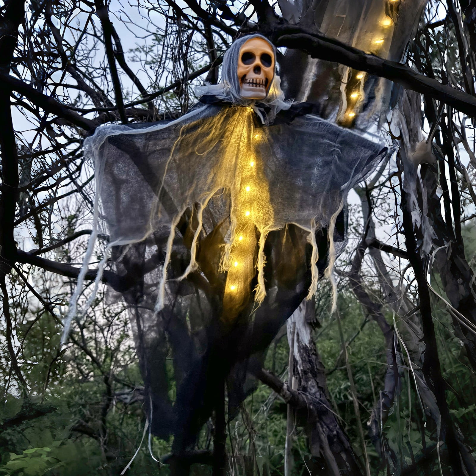 HPHW Ghost OutdoorCreepy Scary Animated Skeleton Halloween Party ...