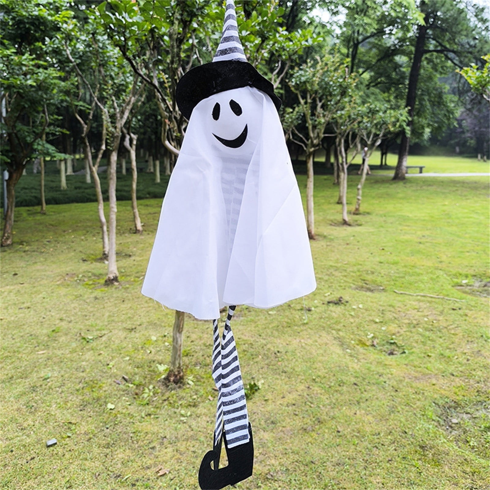 HPHW Halloween Hanging Ghost Decoration with Witch Hat, Smiling Face ...