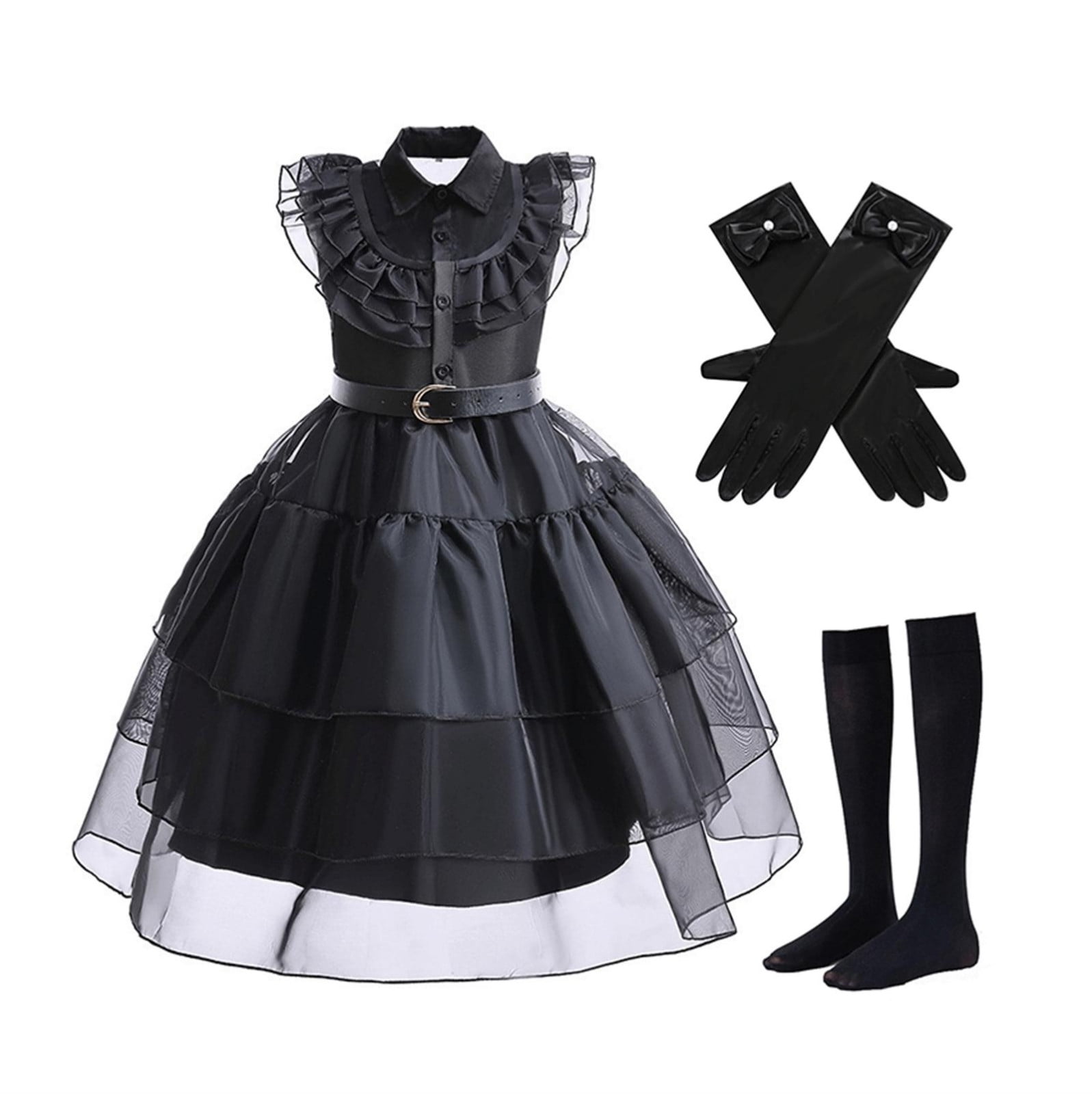 HPHWCOS 2025 Wednes day Coss for Kids, Addams Family Cosplay Outfit Coss for Halloween Birthday ...