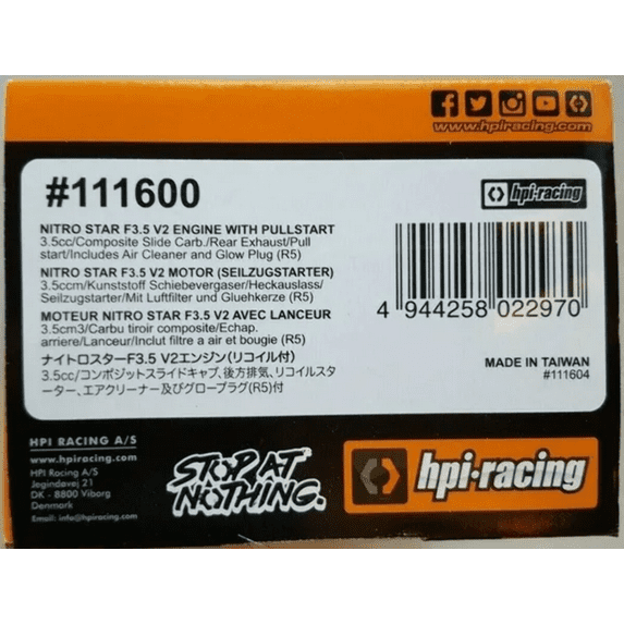 HPI Nitro Star F3.5 V2 Engine Slide Carb Pull Start Air Cleaner Plug ...