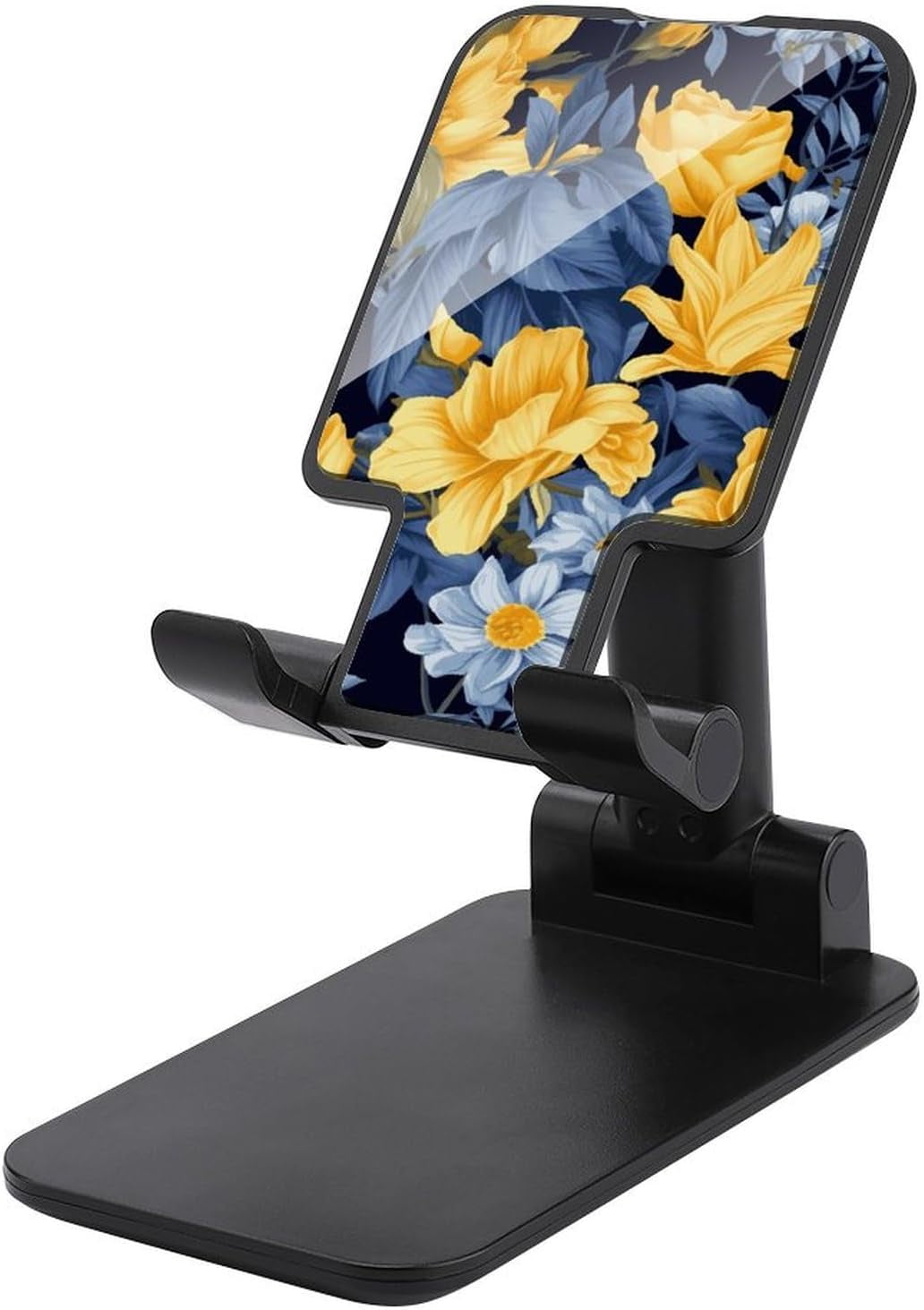 HPINK-T Blue Base Yellow Floral Cell Phone Stand Adjustable Angle ...