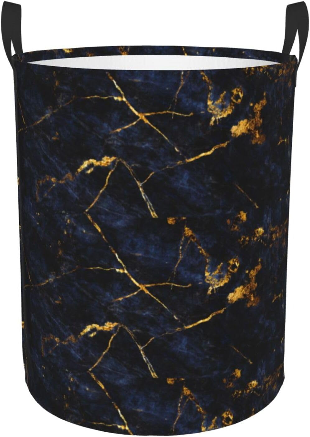 HPINK-T Blue Marble with Golden Veins Laundry Basket Laundry Hamper Bag ...