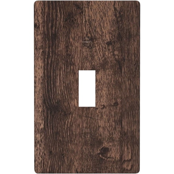 HPINK-T Brown Rustic Wood Light Switch Cover Single Switch Plate 1 ...