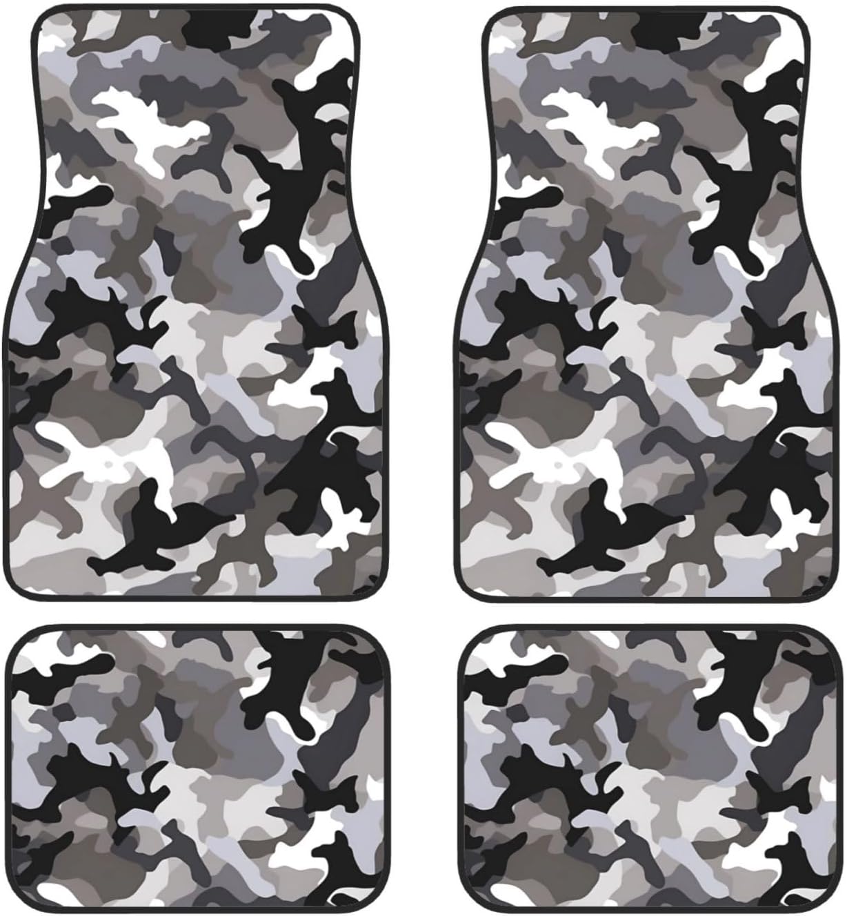HPINK-T Car Floor Mats Black Grey White Camo Print Waterproof Car Pads ...