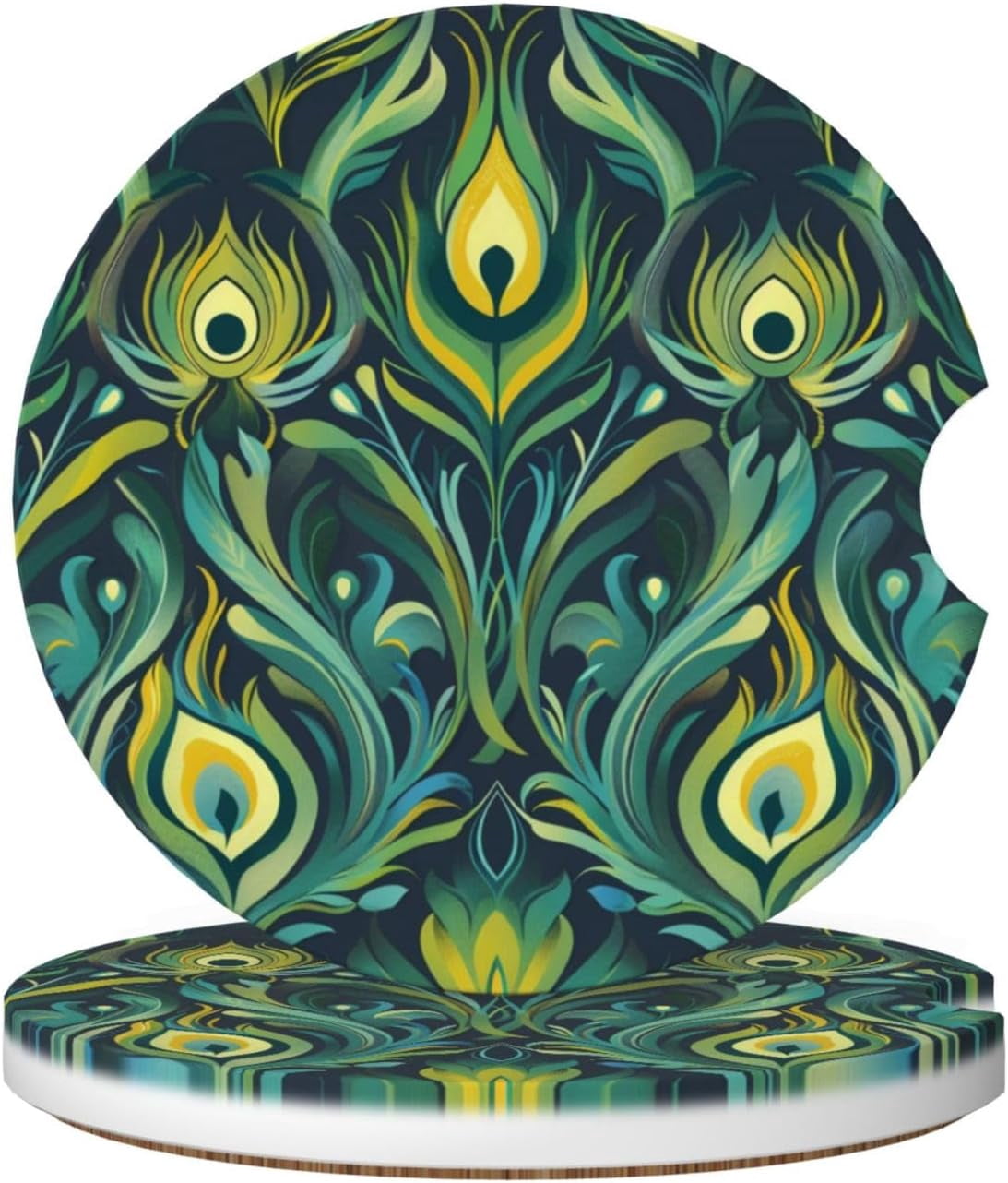 HPINK-T Cartoon Cat Faces Absorbent Car Coasters 2 Pack Cup Holders, 2. ...