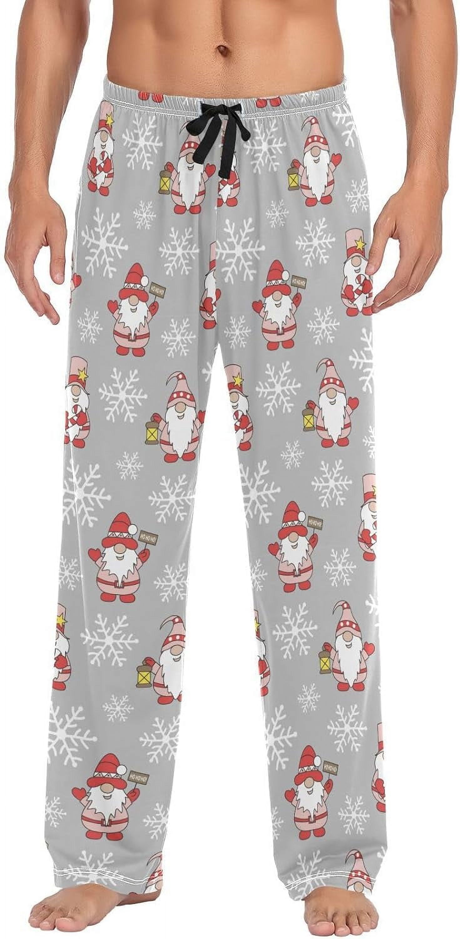 HPINK-T Christmas Gnome Snowflake Men's Sleep Pajama Pants Sleep ...
