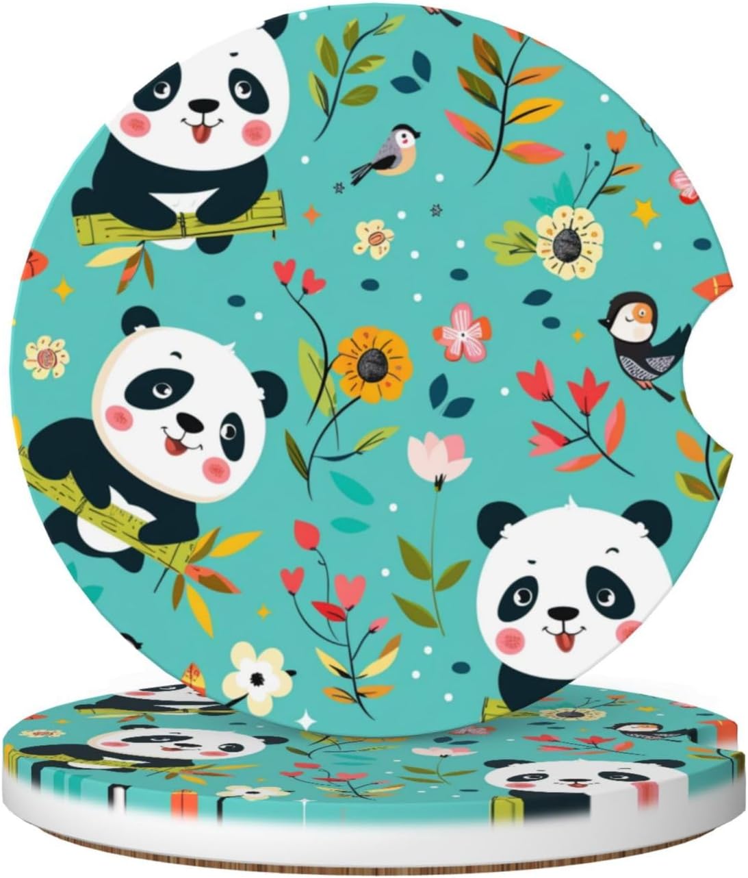 HPINK-T Colorful Leaf Absorbent Car Coasters 2 Pack Cup Holders, 2.56 ...