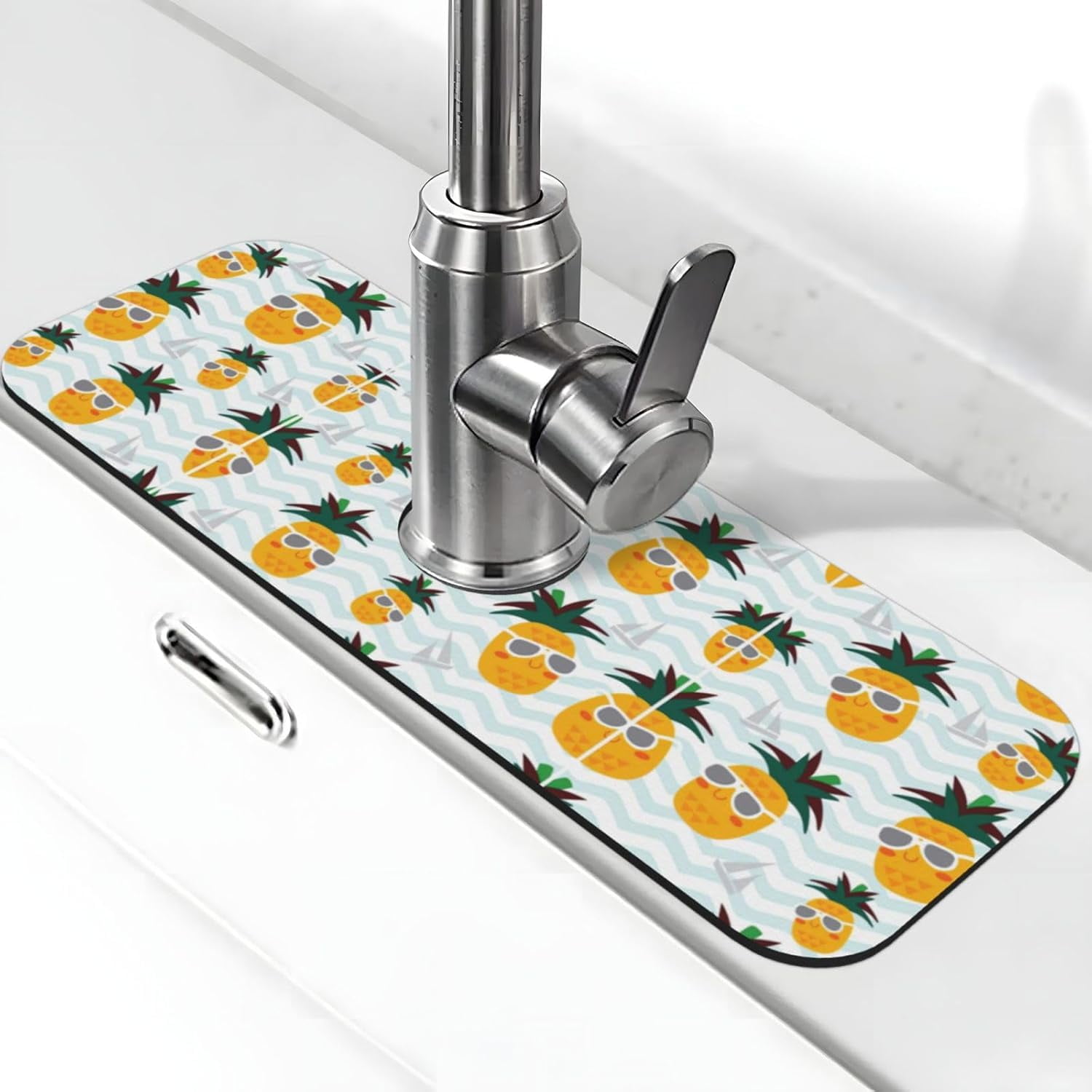 HPINK-T Cute pineapple Kitchen Faucet Suction Pad - Absorbent Drying ...