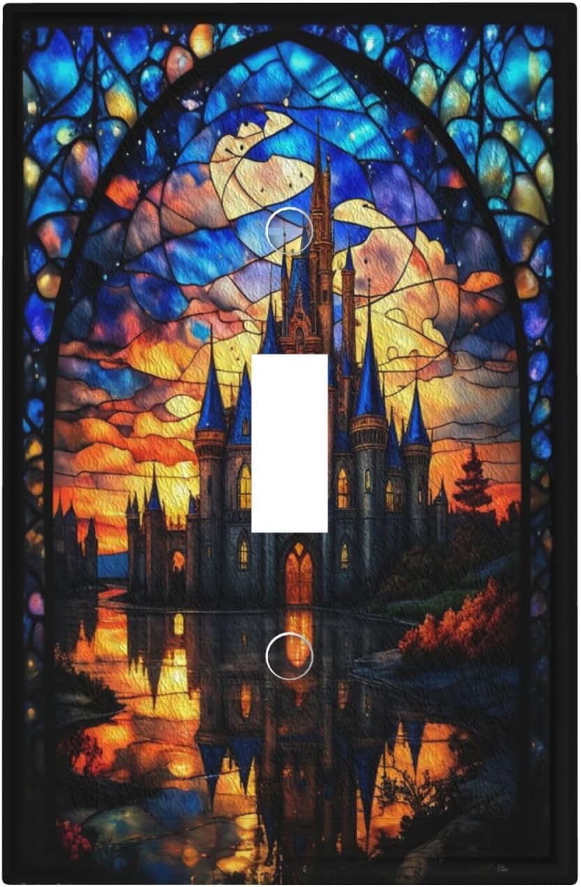 HPINK-T Decorative Light Switch Plate Covers Medieval Castle 1-Gang ...