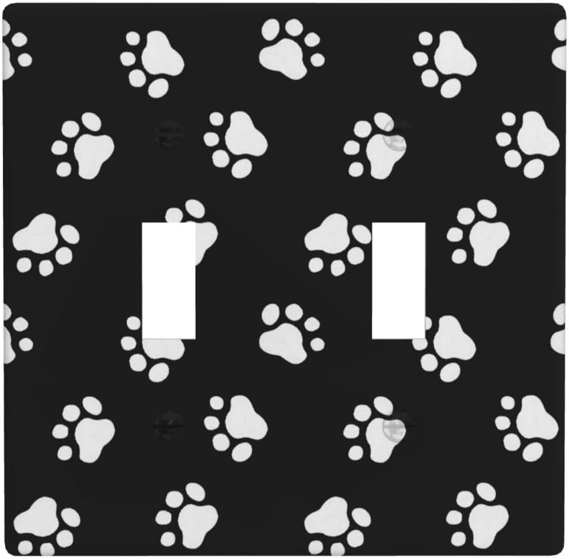 HPINK-T Dog Paw Prints Bones Light Switch Cover 2-Gang Decorative Wall ...