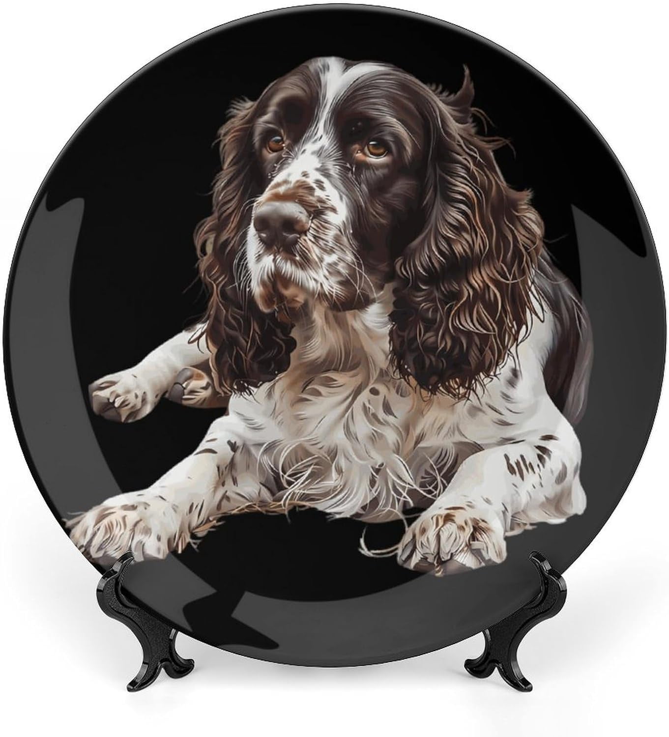 HPINK-T English Springer Spaniel Dog Bone China Decorative Plate ...
