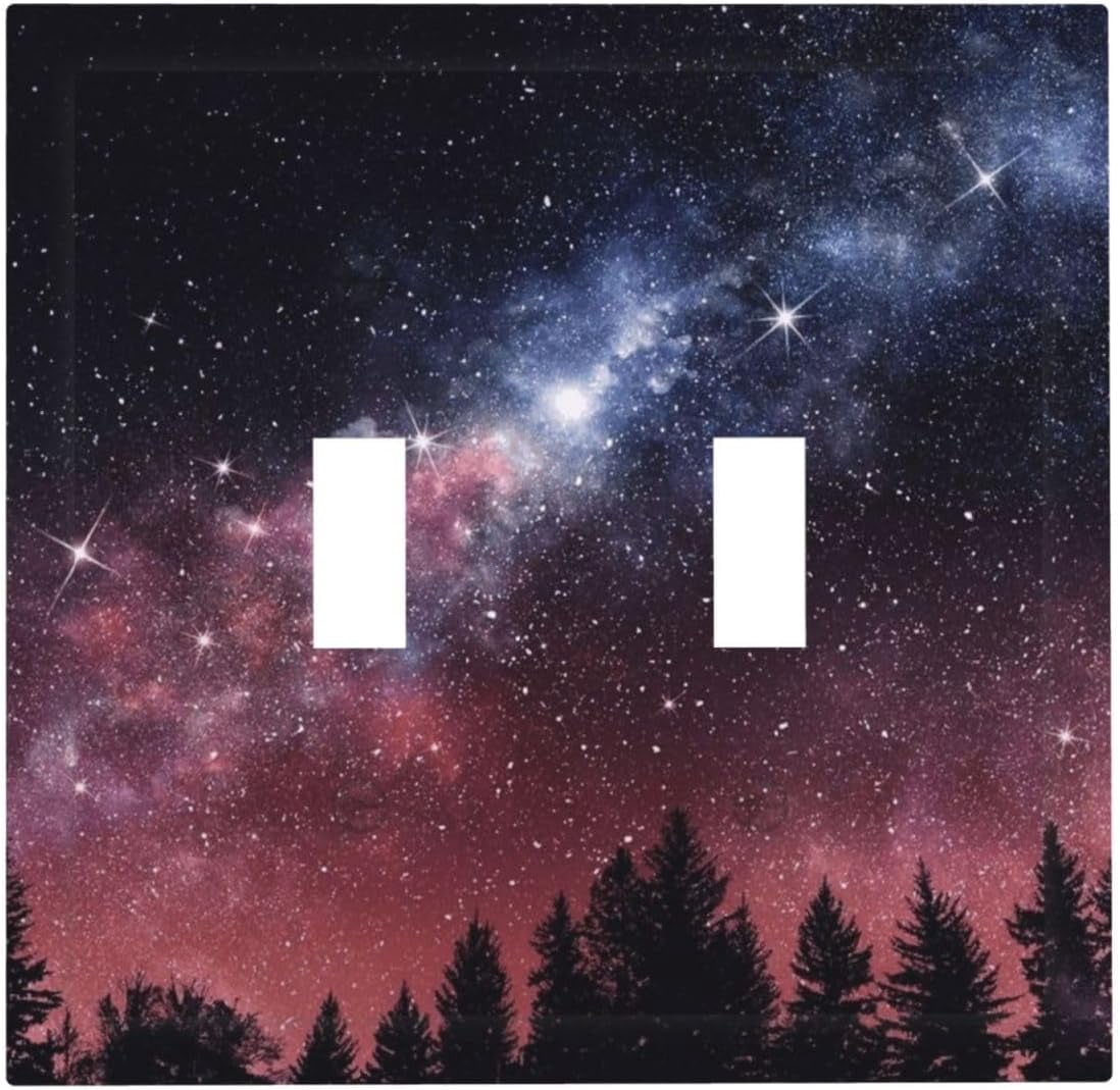 HPINK-T Forest Starry Night Sky Galaxy Print 2 Toggle Mid size Light ...