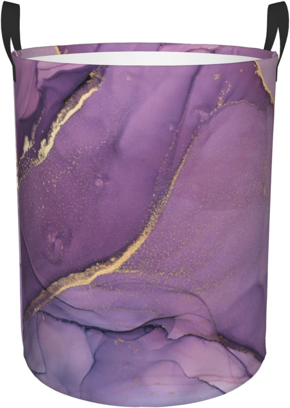 HPINK-T Gold Purple Marble Modern Large Laundry Basket Laundry Hamper ...