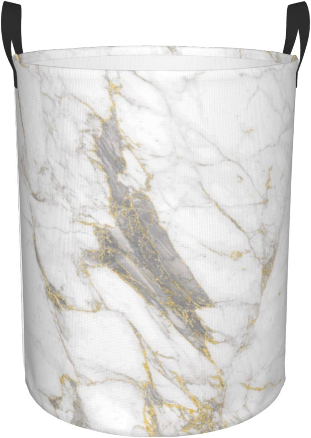 HPINK-T Golden White Marble Texture Print Large Laundry Basket Laundry ...