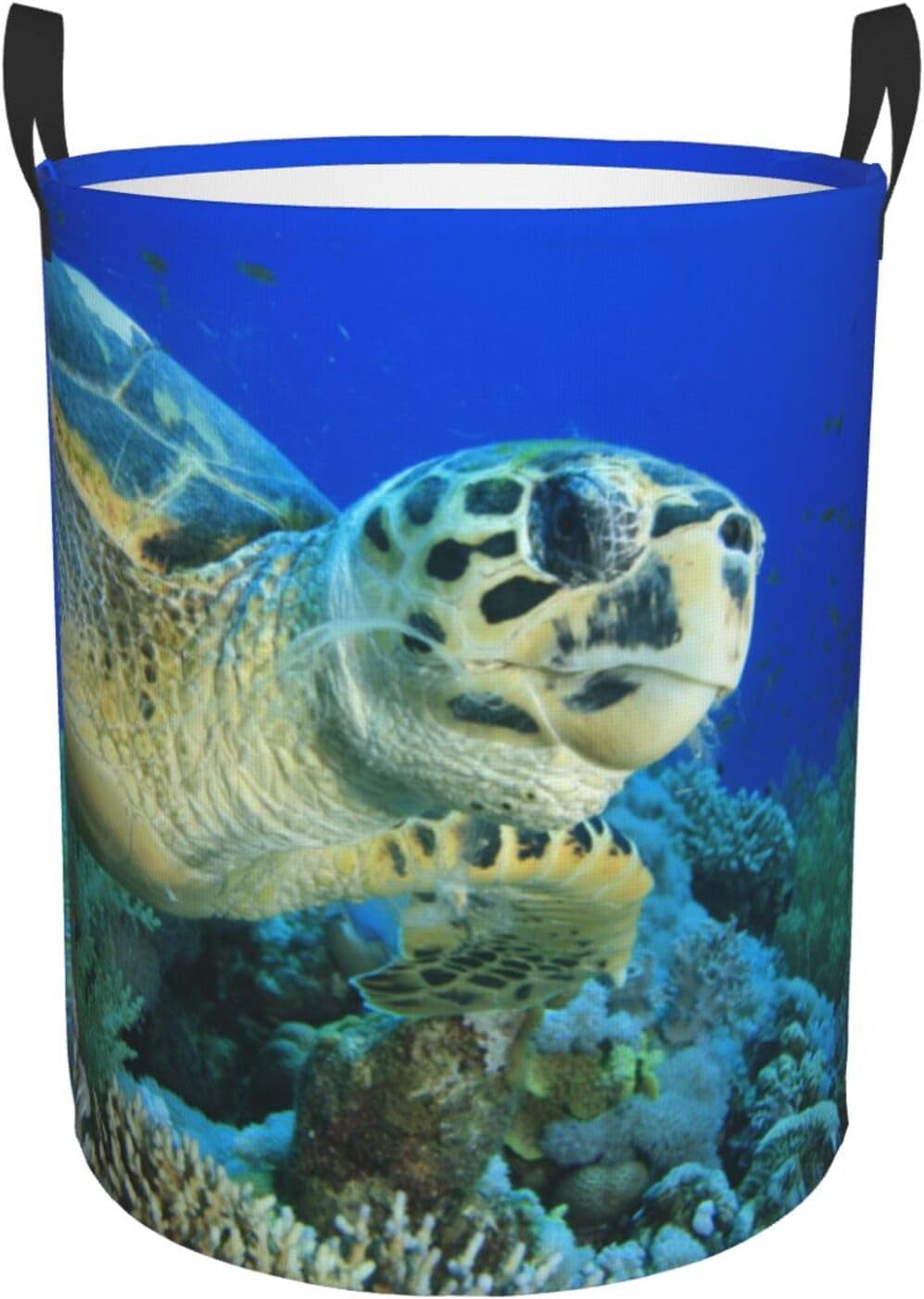 HPINK-T Hawksbill Turtle Coral Reef Large Laundry Basket Laundry Hamper ...