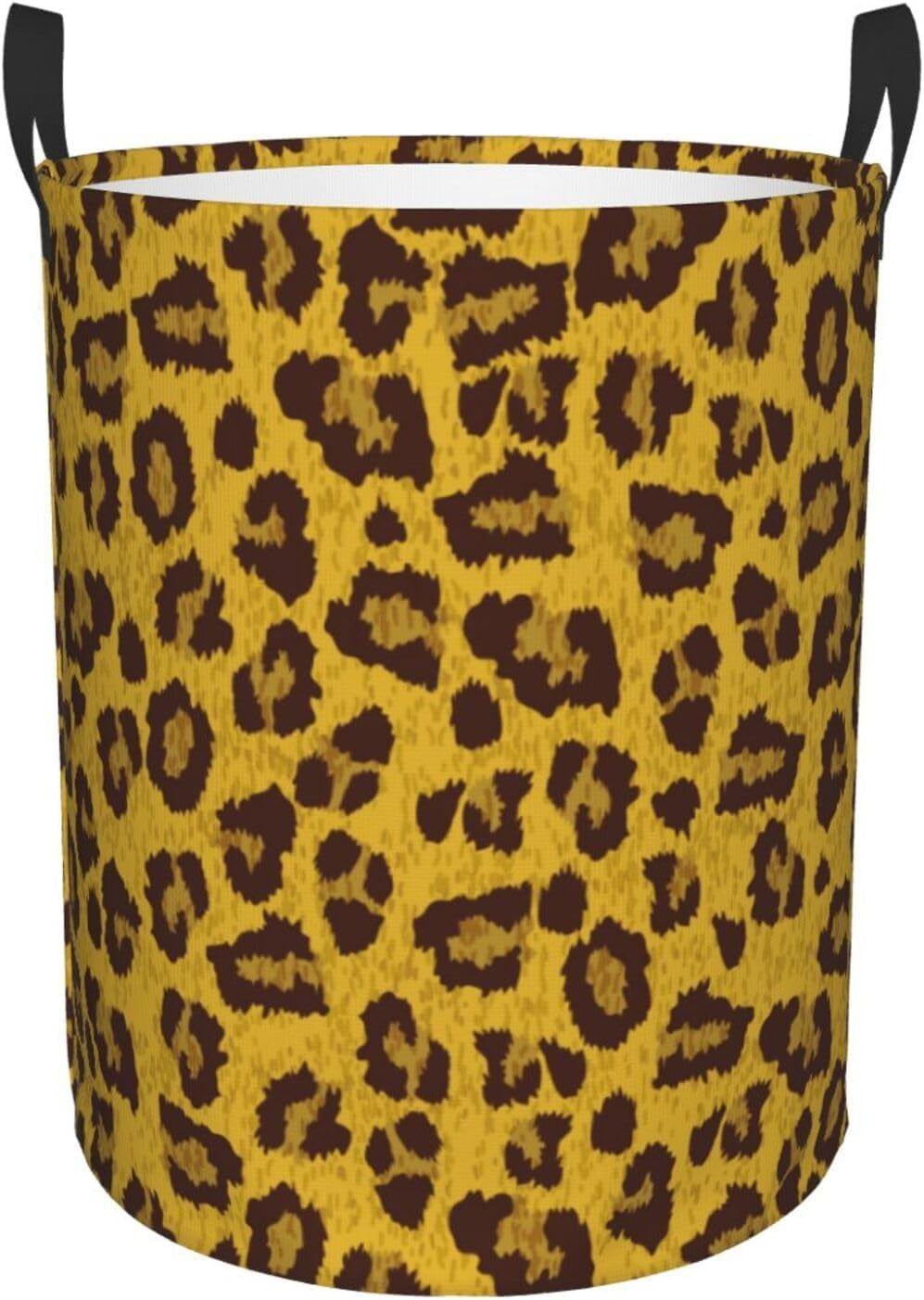 HPINK-T Leopard Skin Yellow Collapsible Laundry Basket,Laundry Hamper ...