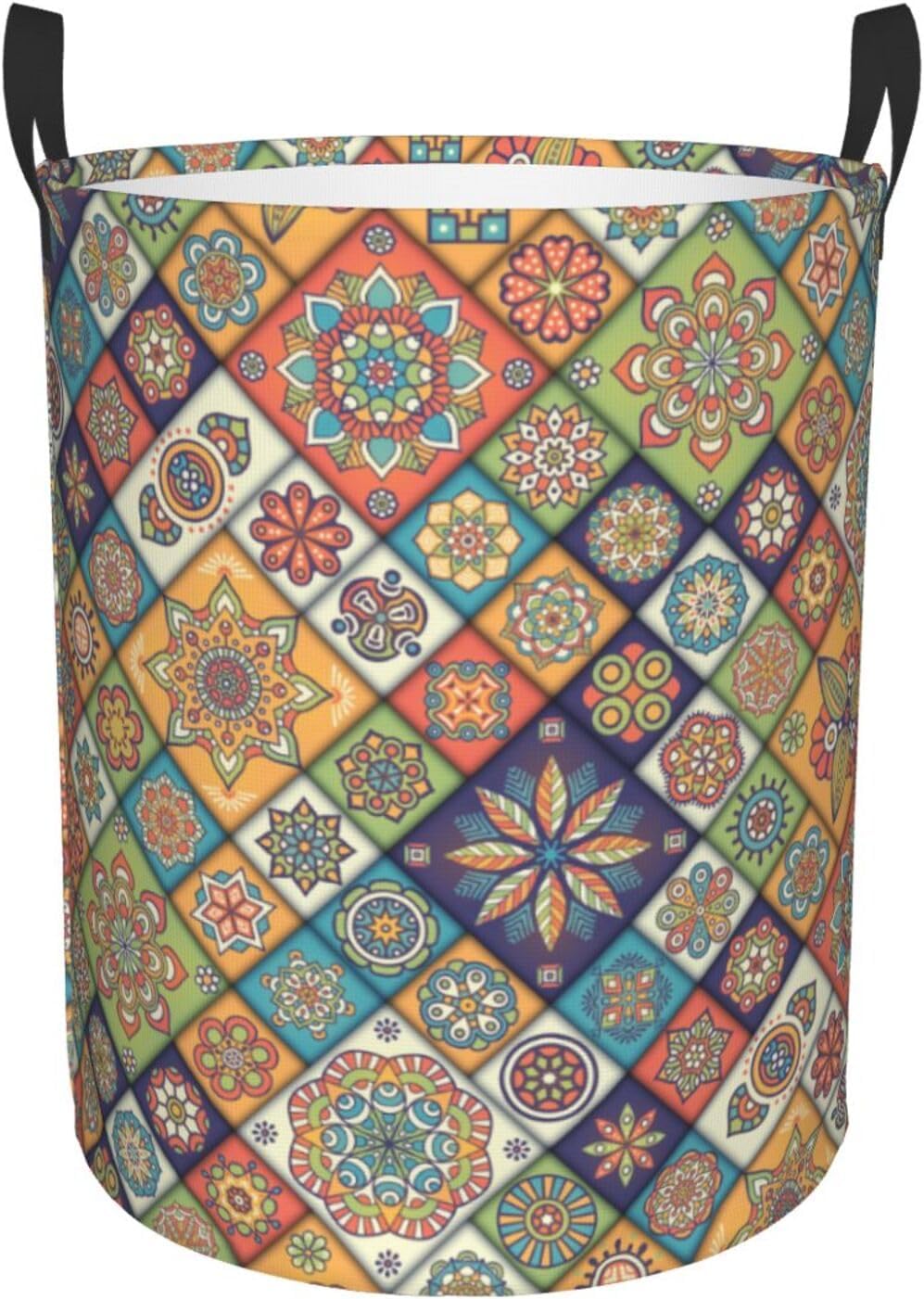 HPINK-T Luxury Oriental Patchwork Large Laundry Basket Laundry Hamper Bag Collapsible Laundry ...