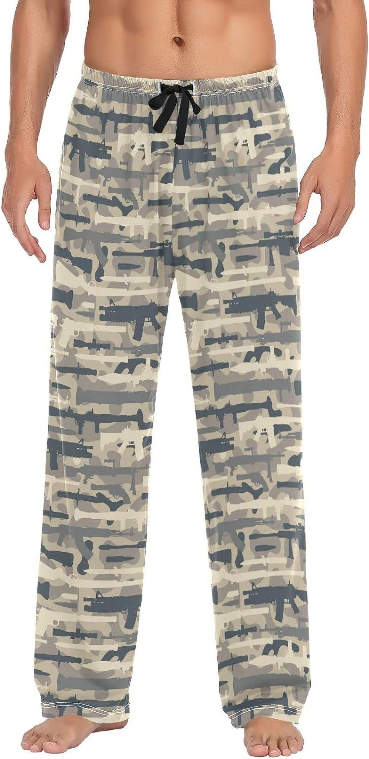 HPINK-T Military Gun Men's Pajama Pants Pjs Bottoms with Pockets Sleep ...