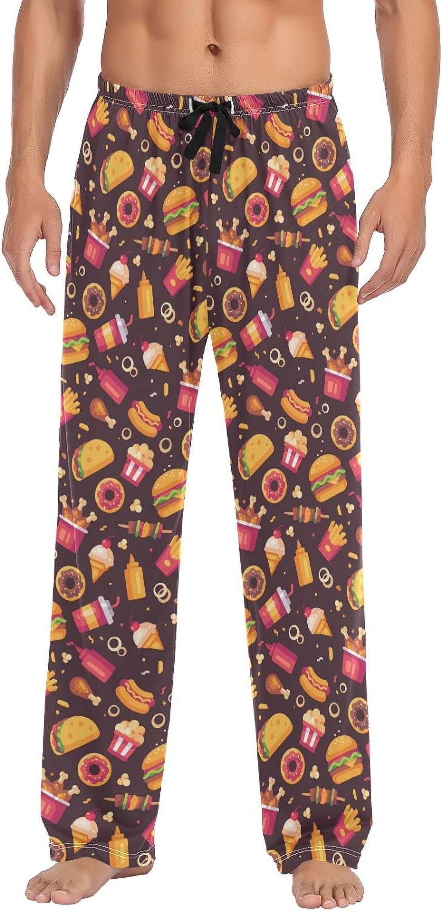 HPINK-T Multi- Fast Food Men's Pajama Pants Cartoon Dinosaur Pjs ...