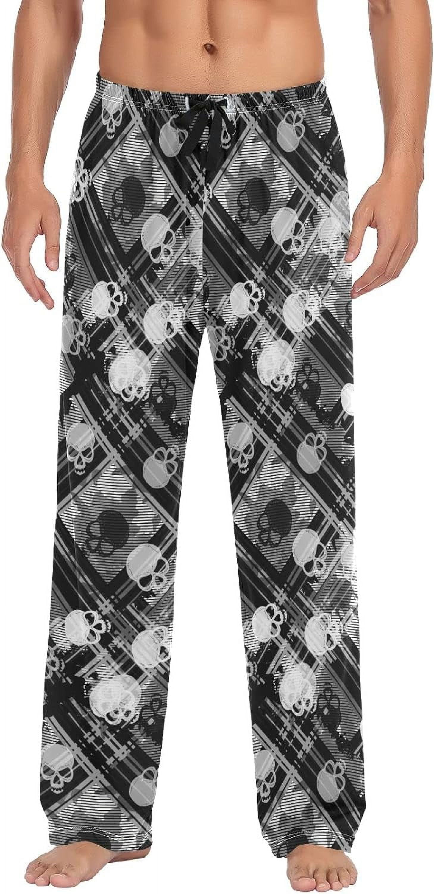 HPINK-T Multi- Gothic Skulls Men's Pajama Pants Cartoon Dinosaur Pjs ...