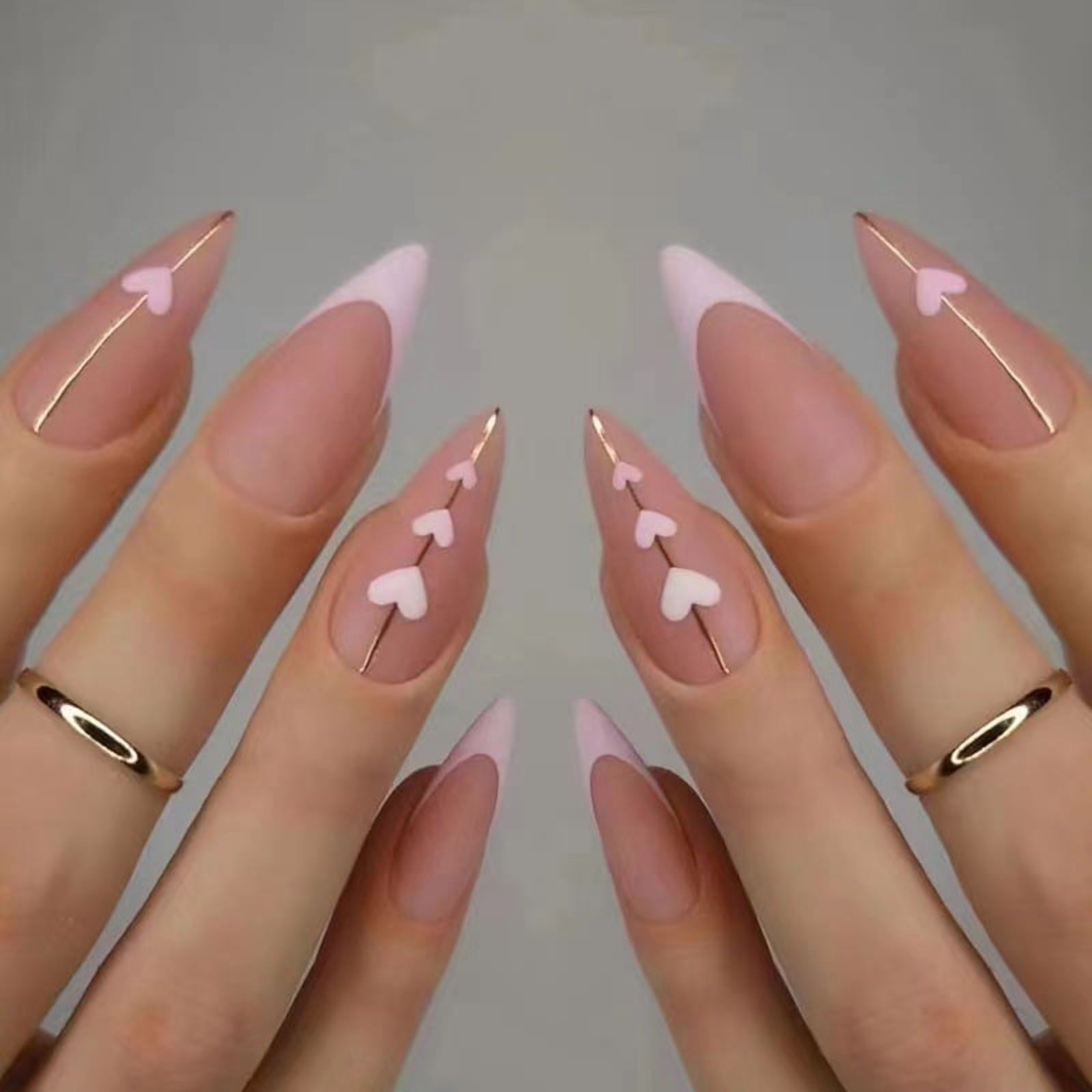 HPINK-T Nails Press ons,White Ombre Short Square Press on Nails Fake ...