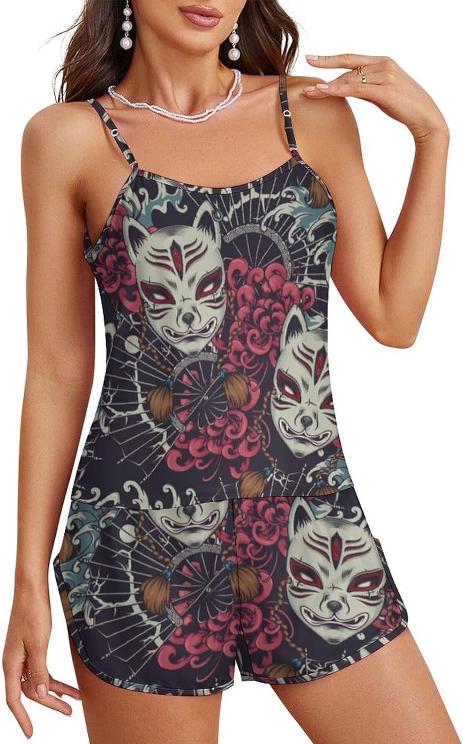 HPINK-T Pajama Sets for Women Luxury Gold Koi Fish Sleepwear 2 Piece ...