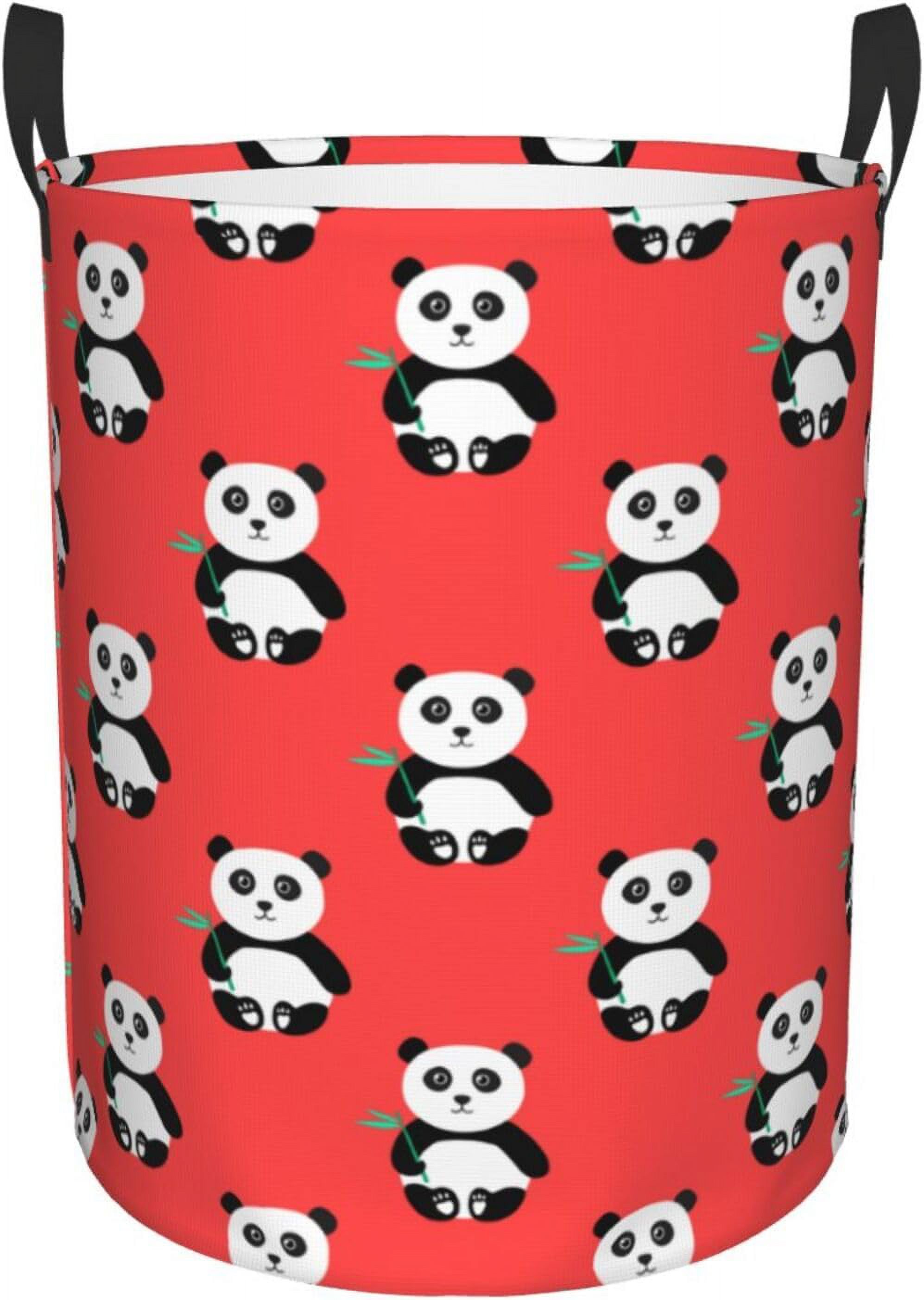 HPINK-T Panda Eating Bamboo Large Laundry Basket Laundry Hamper Bag ...
