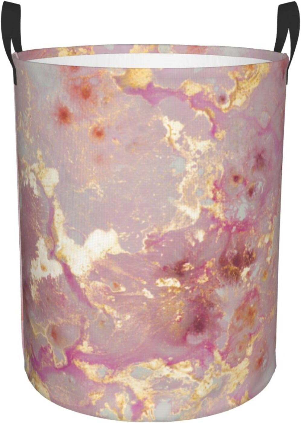 HPINK-T Pink and Gold Abstract Laundry Basket Laundry Hamper Bag ...