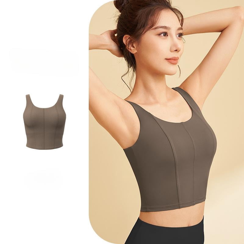 HPINK-T Sports Bra Womens Longline Padded Crop Tank Yoga Bras Workout ...