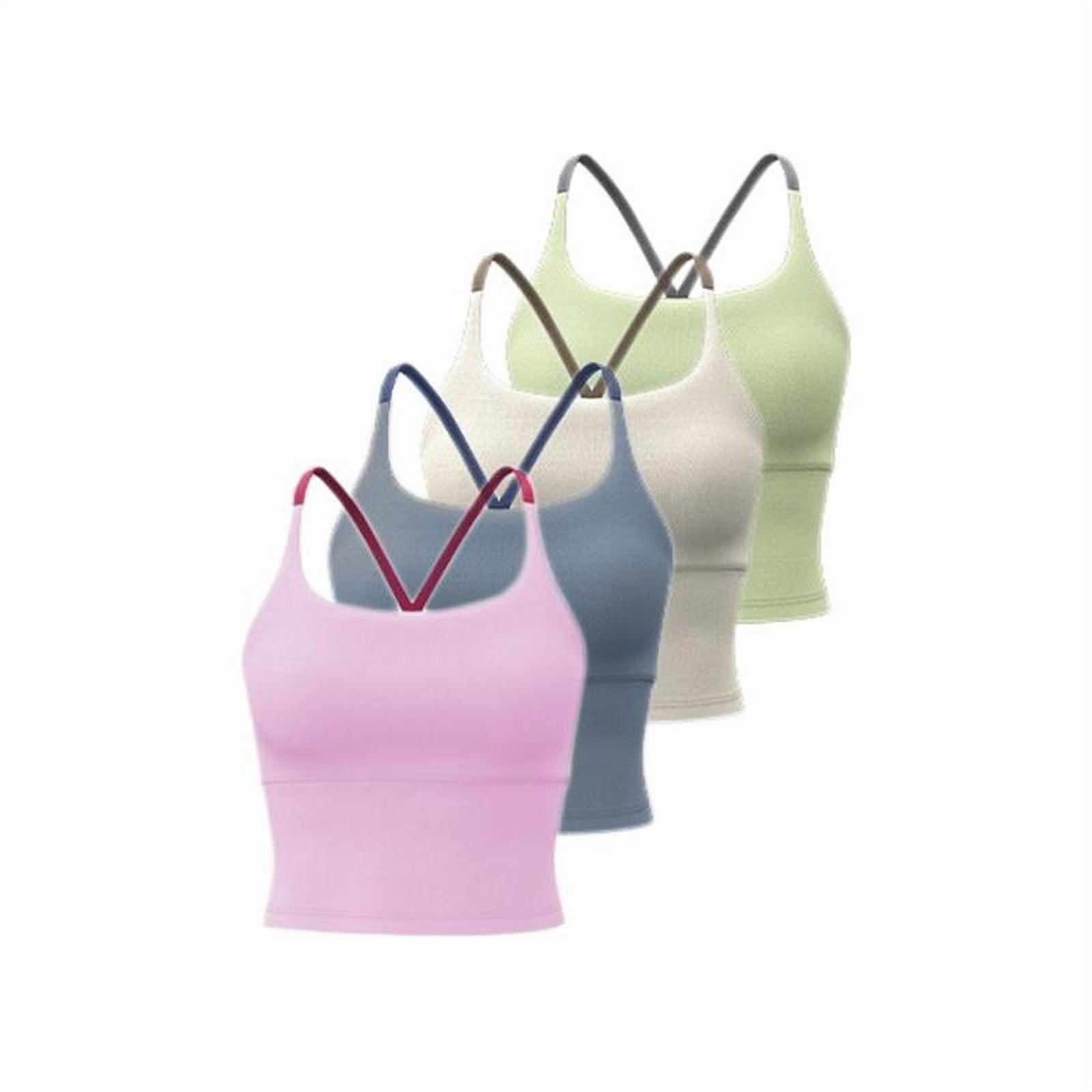 HPINK-T Sporty Women's Plain Criss Cross Sports Bra, Comfort and ...
