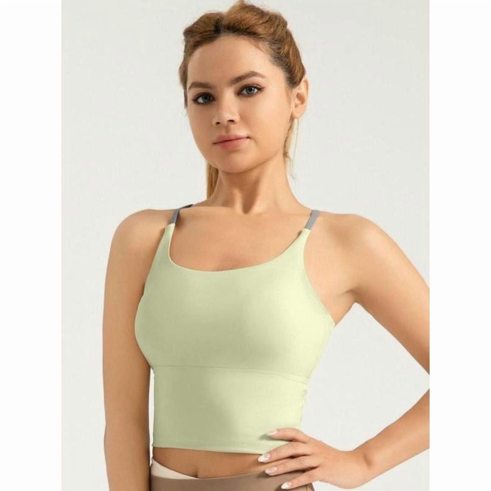 HPINK-T Sporty Women's Plain Criss Cross Sports Bra, Comfort and ...