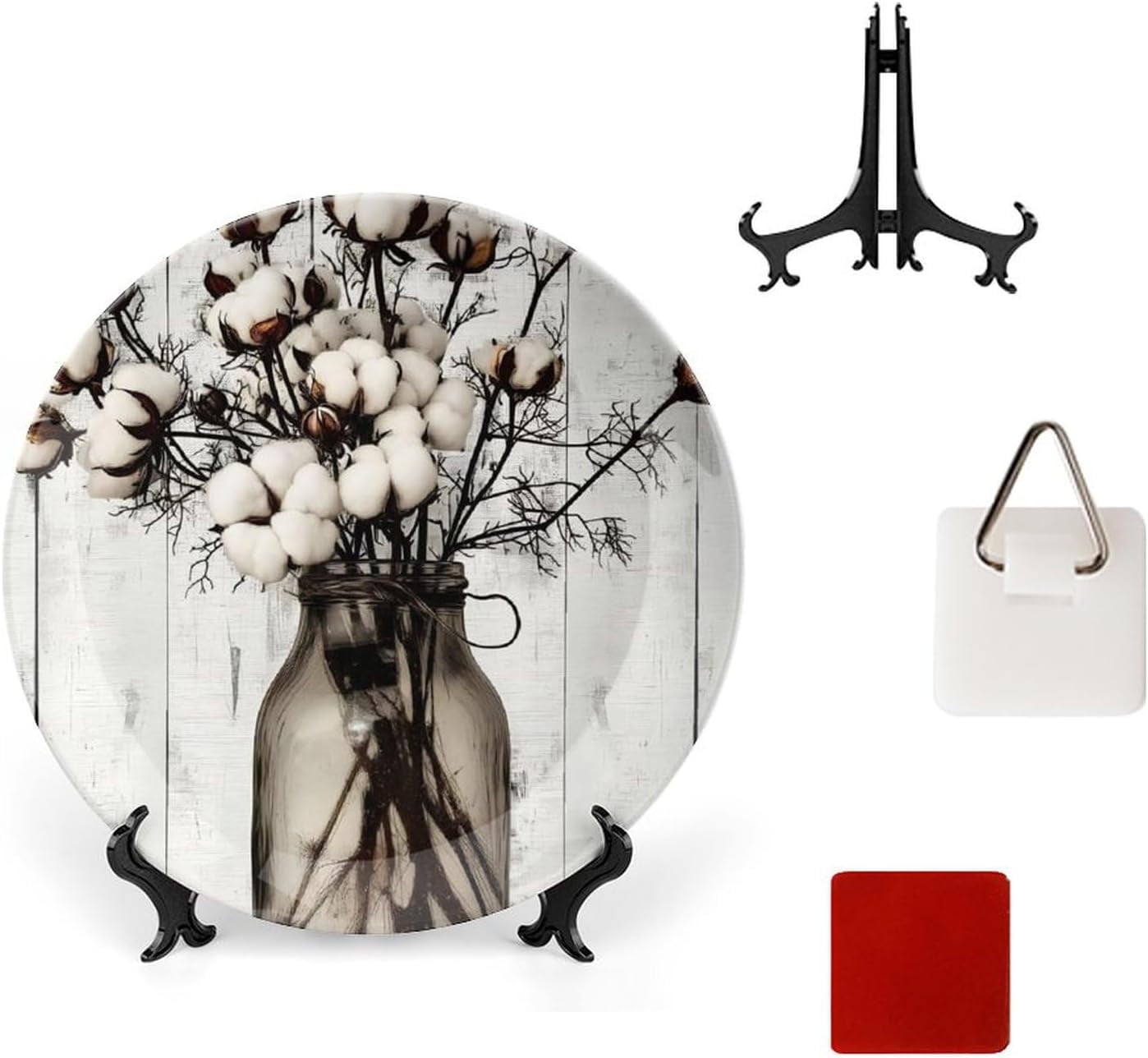 HPINK-T Spring Floral Cotton Flower Bone China Decorative Plate Ceramic ...