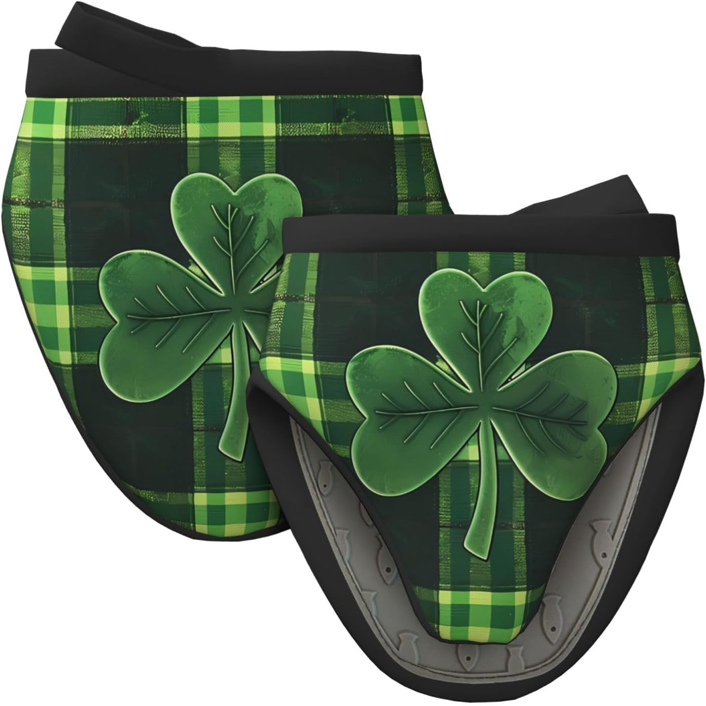 HPINK-T Three Leaf Clover Mini Silicone Oven Mitts Set of 2, Yellow ...