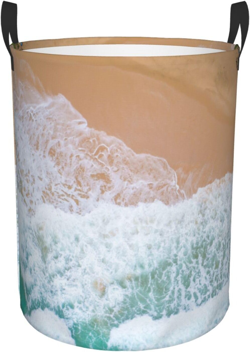 HPINK-T Turqouise Sea Wave on Sand Beach Large Laundry Basket Laundry ...