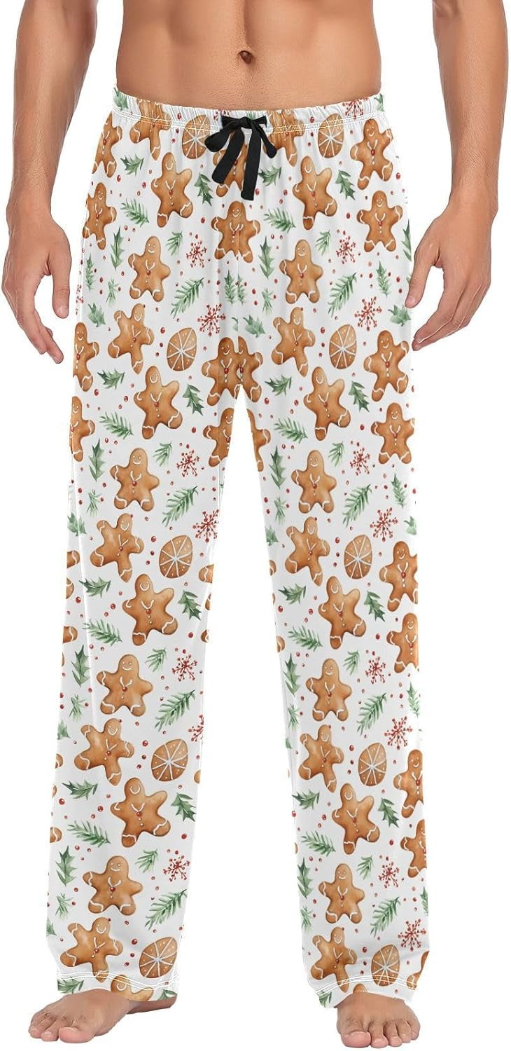 HPINK-T White Gingerbread man Mens Sleep Pajama Pants Set Bottoms ...