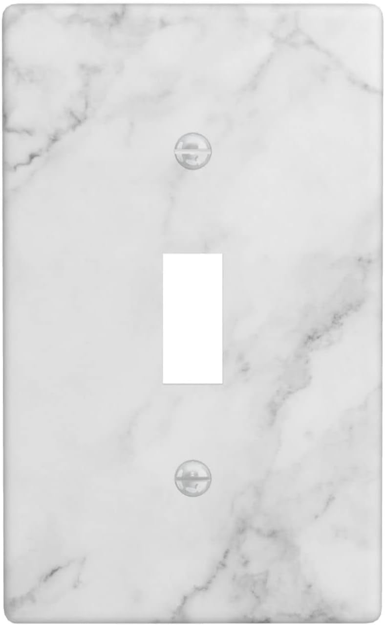 HPINK-T White Marble Electrical Outlet Cover Decorative Wall Plate ...
