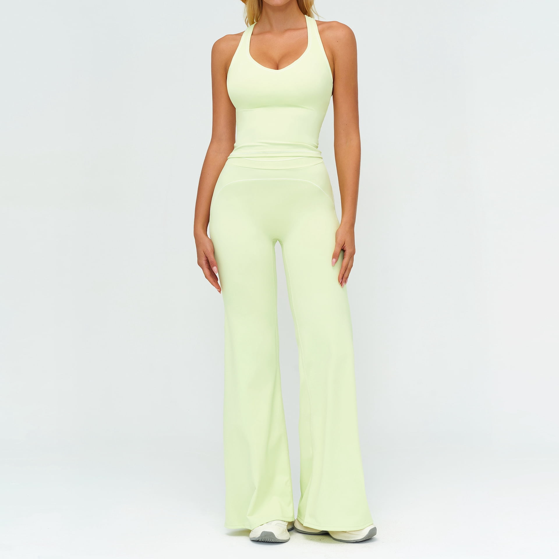 HPINK-T Womens 2 Piece Workout Sets Yoga Outfits Contouring Contrast ...