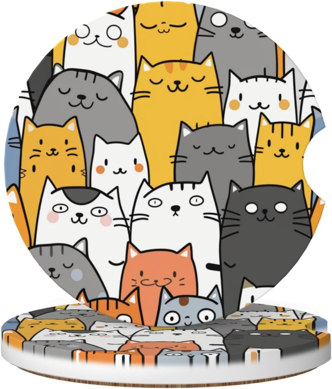 HPINK-T Yellow Cartoon Cute Duck Absorbent Car Coasters 2 Pack Cup ...