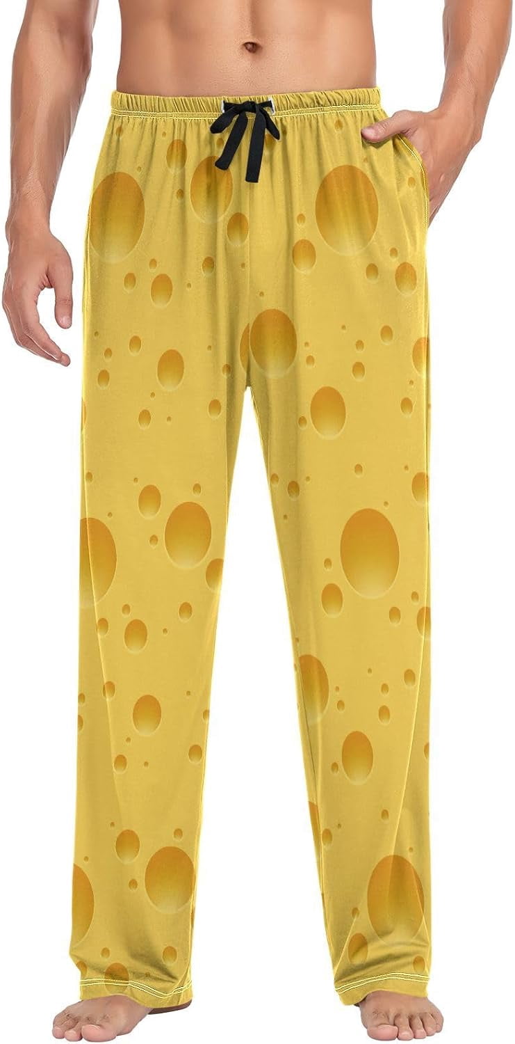 HPINK-T Yellow Cheese Men's Pajama Pants Super Soft Sleep Lounge Pants ...