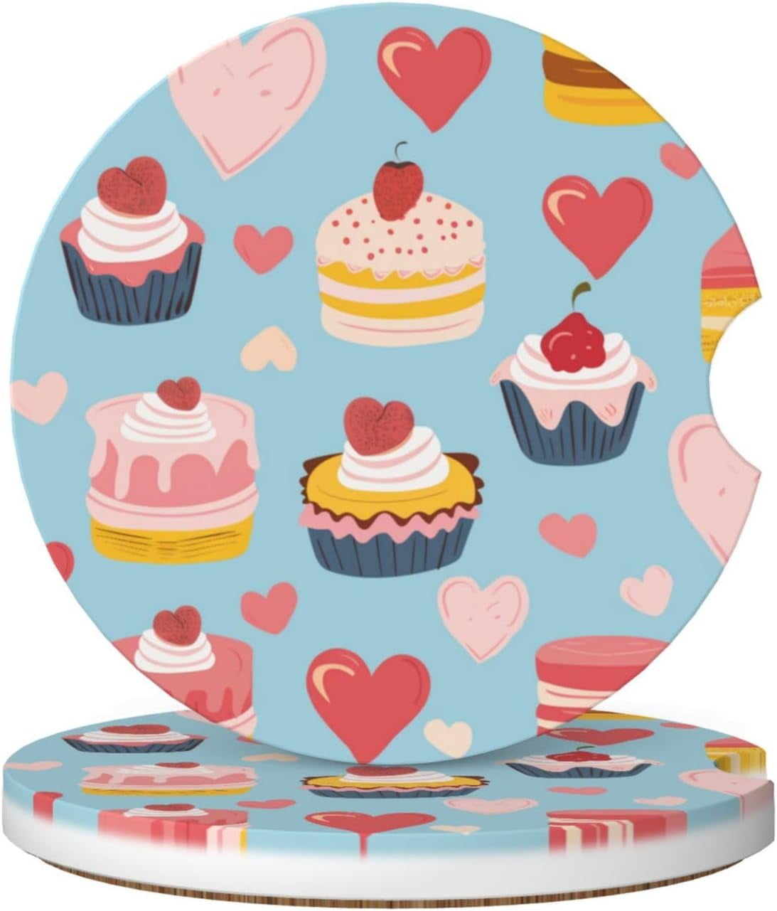 HPINK-T Yellow Cute Duck Absorbent Car Coasters 2 Pack Cup Holders, 2. ...