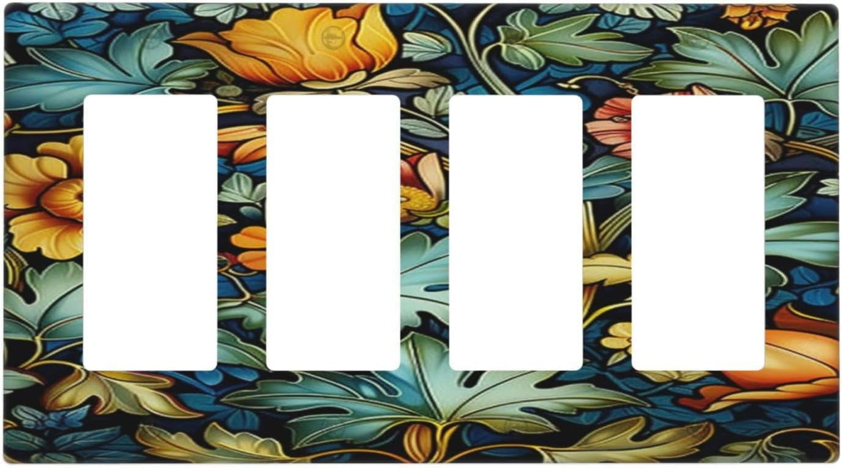 HPINK-T Yellow Flowers Twisted Branches Medieval Art Quad Rocker Light ...