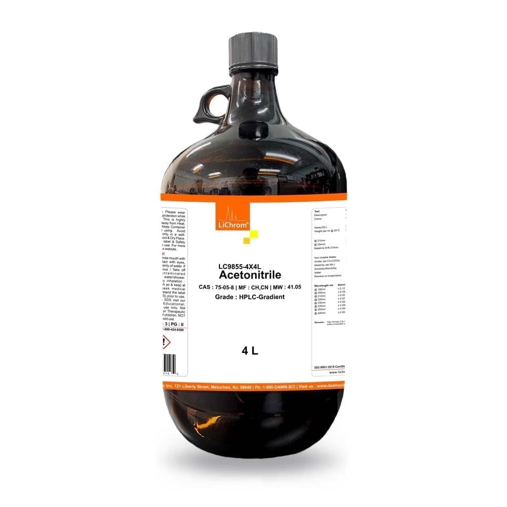 HPLC Mobile Phase Combo Offer LiChrom - 04, Case of 1X4L Acetonitrile ...